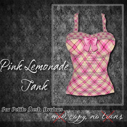 Second Life Marketplace - ::TB:: Petites Pink Lemonade Tank