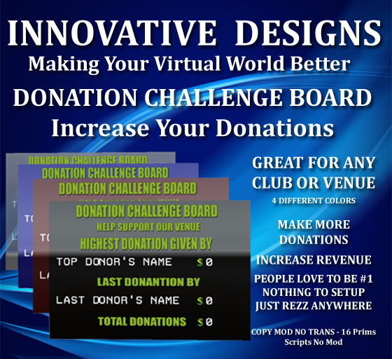 Second Life Marketplace - Donation Challenge Board 1.0 - White