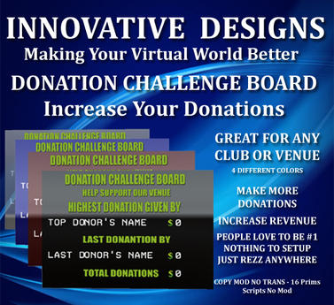 Second Life Marketplace - Donation Challenge Board 1.0 - White