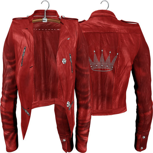 Second Life Marketplace - LaRosa Mesh Short Leather Jacket Princess Red