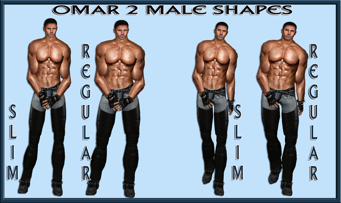 Second Life Marketplace - OMAR 2 MALE SHAPES for BADAZZ NOTORIUOS SKIN