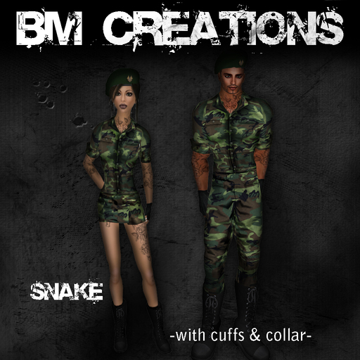 Second Life Marketplace - BDU Combat Uniform D - Snake Military Camouflage