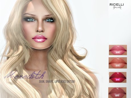 Second Life Marketplace - R.icielli - MEREDITH (Skin, Shape, Lipsticks ...