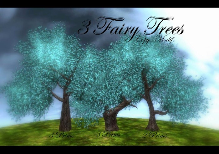 Second Life Marketplace - -3 FAIRY TREES BLUE