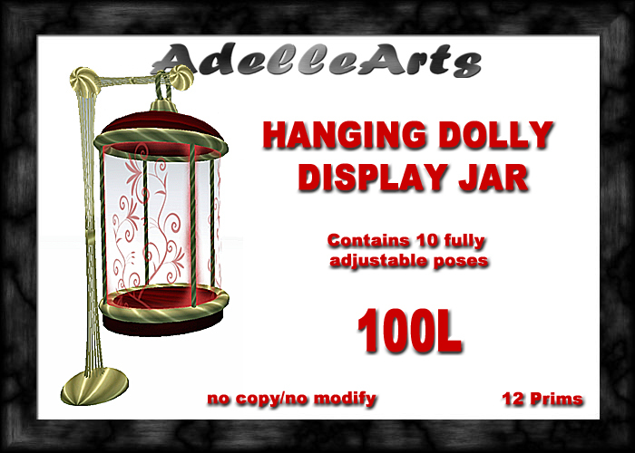 Second Life Marketplace - AdelleArts Hanging Dolly Display Jar