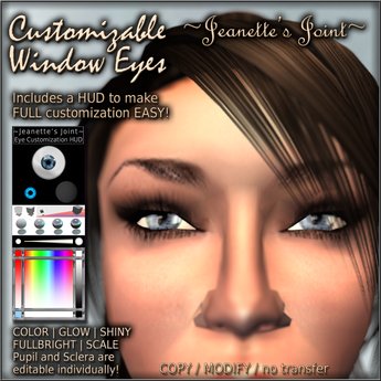 Second Life Marketplace - ~JJ~ Customizable Window Eyes