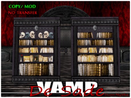 Second Life Marketplace - ~VDS~ Corvinus Vampire Clan Book Cases