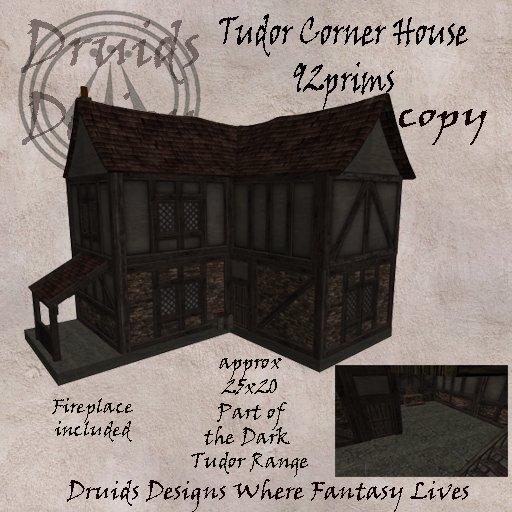 Second Life Marketplace - Dark Tudor corner house retail box