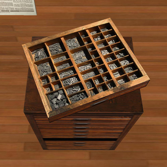 Second Life Marketplace - MNM - Antique printing press storage cabinets ...