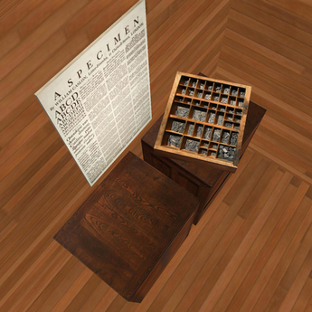 Second Life Marketplace - MNM - Antique printing press storage cabinets ...
