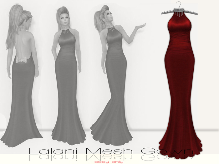 Second Life Marketplace - !Rebel Hope Designs - Lalani Mesh Halter Gown ...