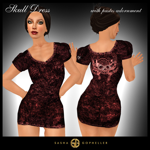 Second Life Marketplace - -SG- Skull Dress Bordo