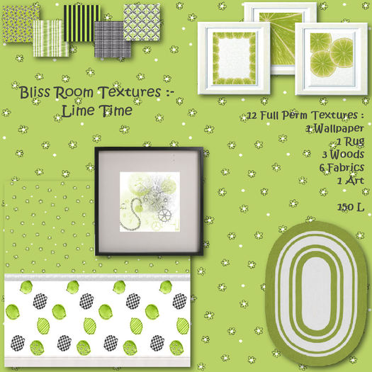 Second Life Marketplace - Bliss Room Textures - Lime Time - Box