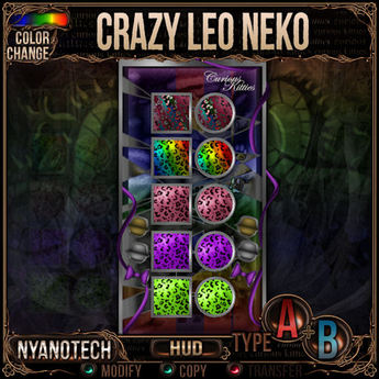 Second Life Marketplace - =^.^= Curious Kitties - Color Changer - Nyanotech HUD - CRAZY Leo Neko ...