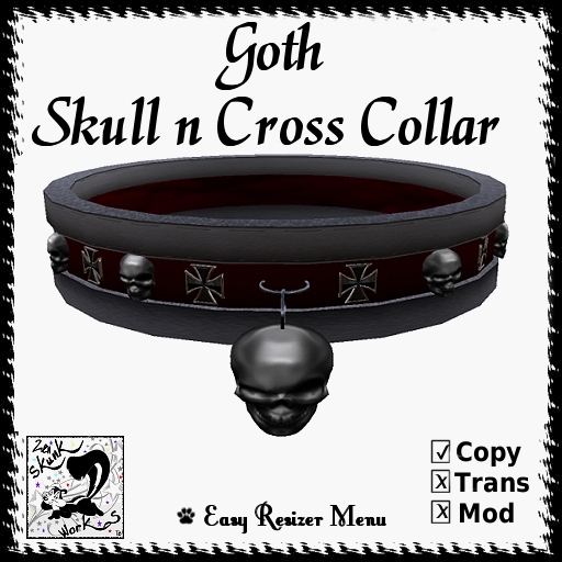 Second Life Marketplace - Skull & Cross Collar Goth