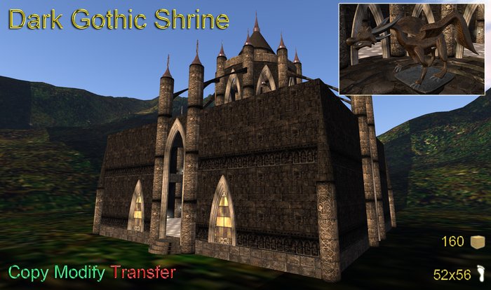 Second Life Marketplace - Dark Detailed Gothic Shrine with Dragon ...