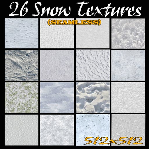 Second Life Marketplace - 26 SNOW TEXTURES SEAMLESS 512x512 / CHRISTMAS ...