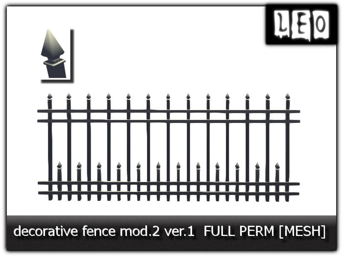 Second Life Marketplace - -LEO- decorative fence full perm [MESH] -PROMO-