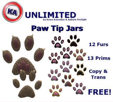 Second Life Marketplace - KA Paw Tip Jars-Free Edition