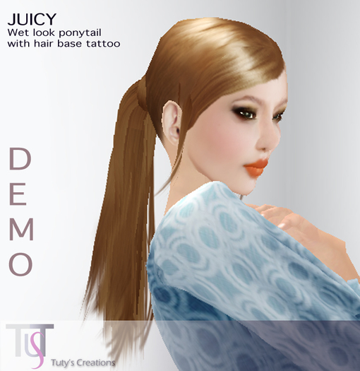 Second Life Marketplace - TuTy's JUICY Wet look ponytail - DEMO