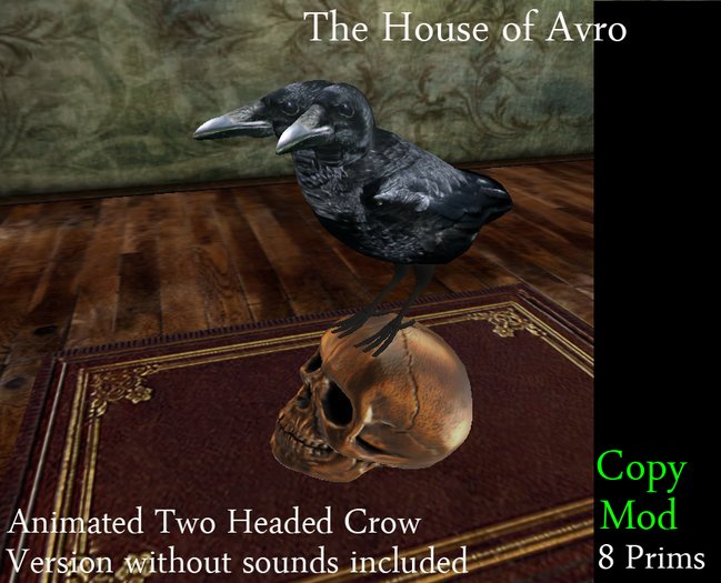 Second Life Marketplace - Animated two headed crow inc version with no ...