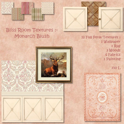 Second Life Marketplace - Bliss Room Textures - Monarch Blush - Box