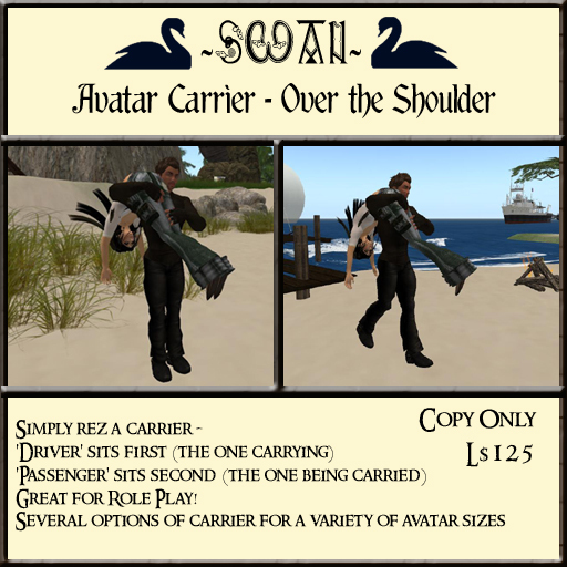 Second Life Marketplace - ~SWAN~ Avatar Carrier - Over Shoulder