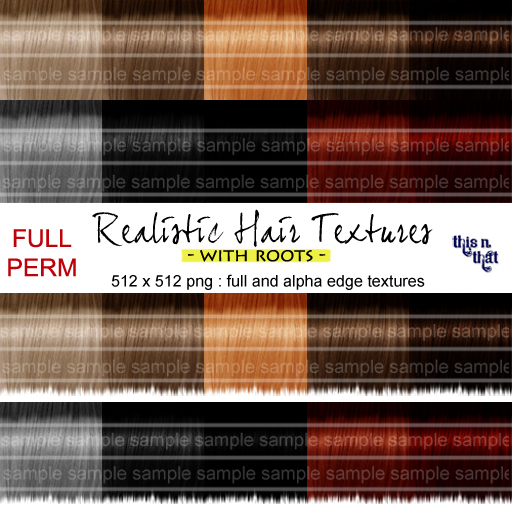 Second Life Marketplace - TnT FULL PERM Realistic Hair Textures w ...