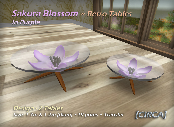 Second Life Marketplace - [CIRCA] - Sakura Blossom - Retro Tables (Set ...