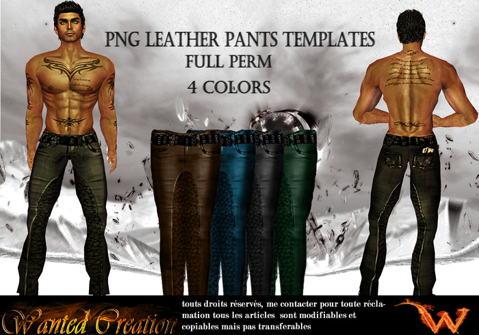 Second Life Marketplace - wanted creation " TEMPLATES UNISEX LEATHER ...