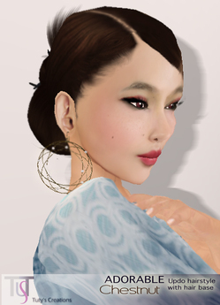Second Life Marketplace - TuTy's ADORABLE Updo hairstyle - CHESTNUT