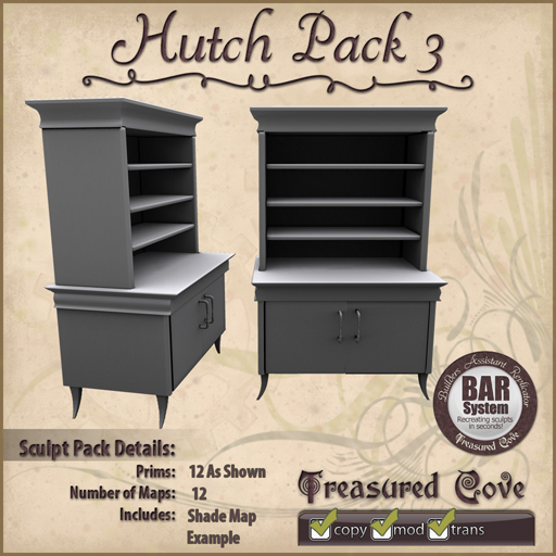 Second Life Marketplace - -TC- Hutch Pack 3 Clearance Priced