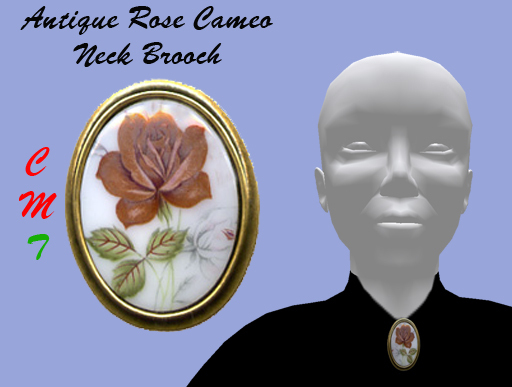 Second Life Marketplace - Antique Rose Cameo Neck Brooch