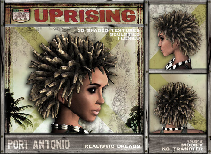 Second Life Marketplace - UPRISING PA Rasta Dreadlocks with flex and ...