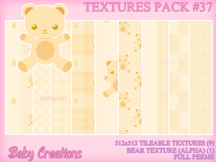 Second Life Marketplace - BC - TEXTURES PACK #37 Full Perm - Bears in ...