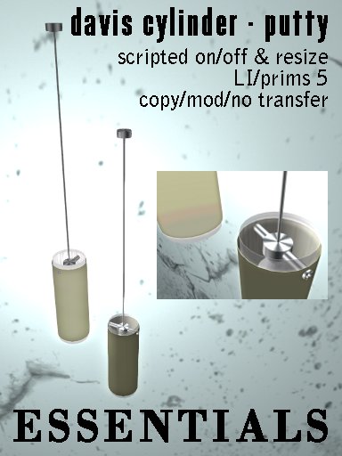 Second Life Marketplace - Davis Pendant Cylinder Light - Putty