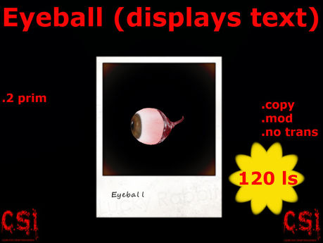 Second Life Marketplace - Eyeball (displays text) (box)