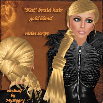 Second Life Marketplace - Kat gold blond hair braid right with flexi ...