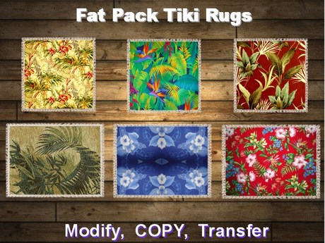 Second Life Marketplace - ~~ FULL PERM - Fat Pack Tiki fringed Rug Collection