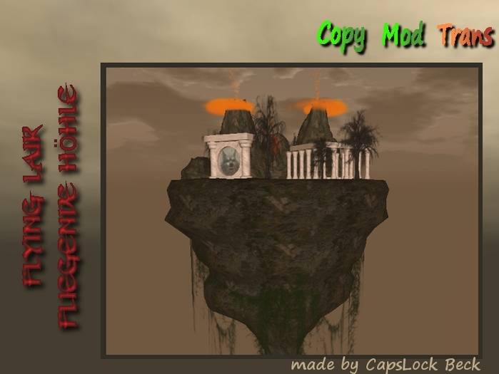 Second Life Marketplace - Big flying lair - home inside a flying rock ...