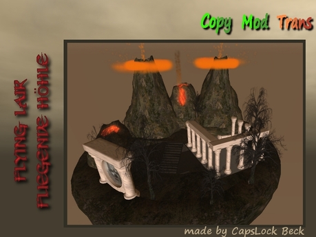 Second Life Marketplace - Big flying lair - home inside a flying rock ...