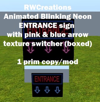 Second Life Marketplace - Neon ENTRANCE sign Animated Blinking with ...