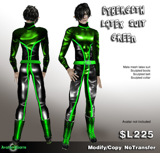 Second Life Marketplace - AB Petite Mesh Avatar - Cybergoth Latex Suit ...