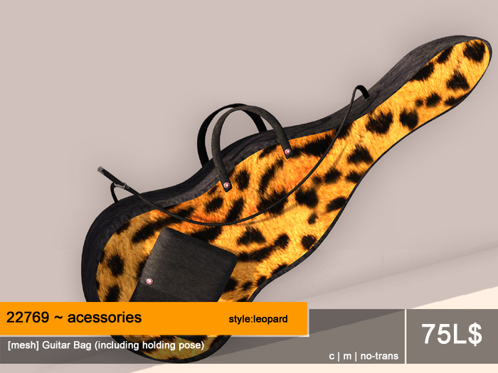 Second Life Marketplace - 22769 ~ [homme] Guitar Case style:leopard [mesh]