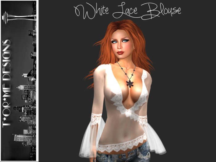 Second Life Marketplace Torme White Lace Blouse
