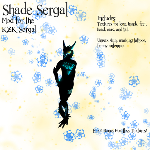 Second Life Marketplace - Shade Mod for the KZK Sergal: 2-Tone Blue