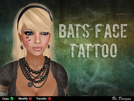 Second Life Marketplace - Bats Face Tattoo