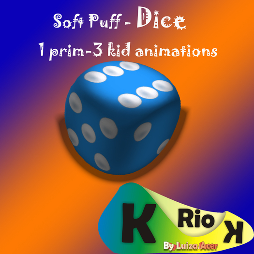 Second Life Marketplace - Soft Puff Dice-dado(blue)