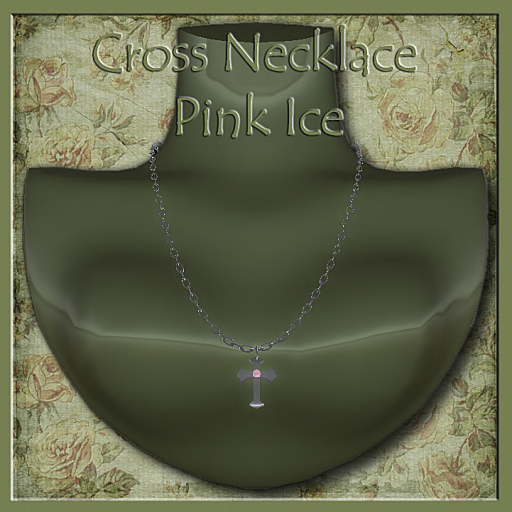 Second Life Marketplace - GG*Cross Necklace-Pink Ice