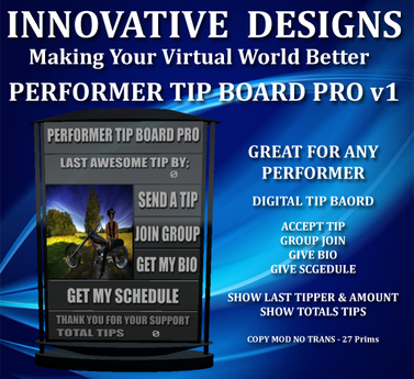 Second Life Marketplace - Performer Tip Board Pro v1